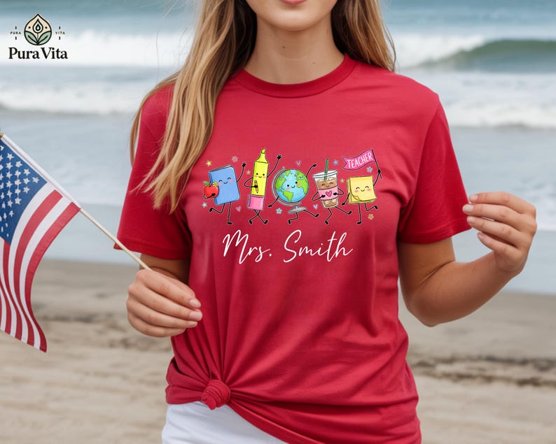 Personalized Teacher Shirt, Back to School Supplies Tee, Custom Hello ...