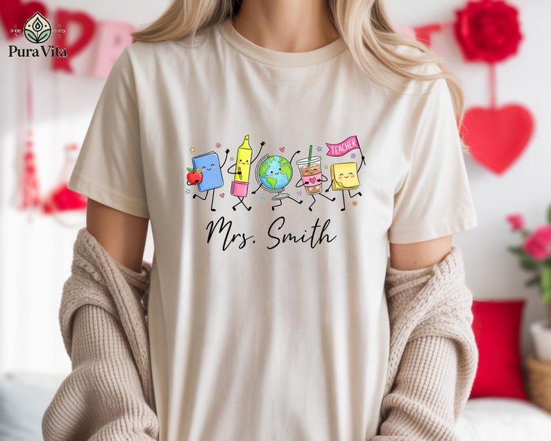 Personalized Teacher Shirt, Back to School Supplies Tee, Custom Hello ...