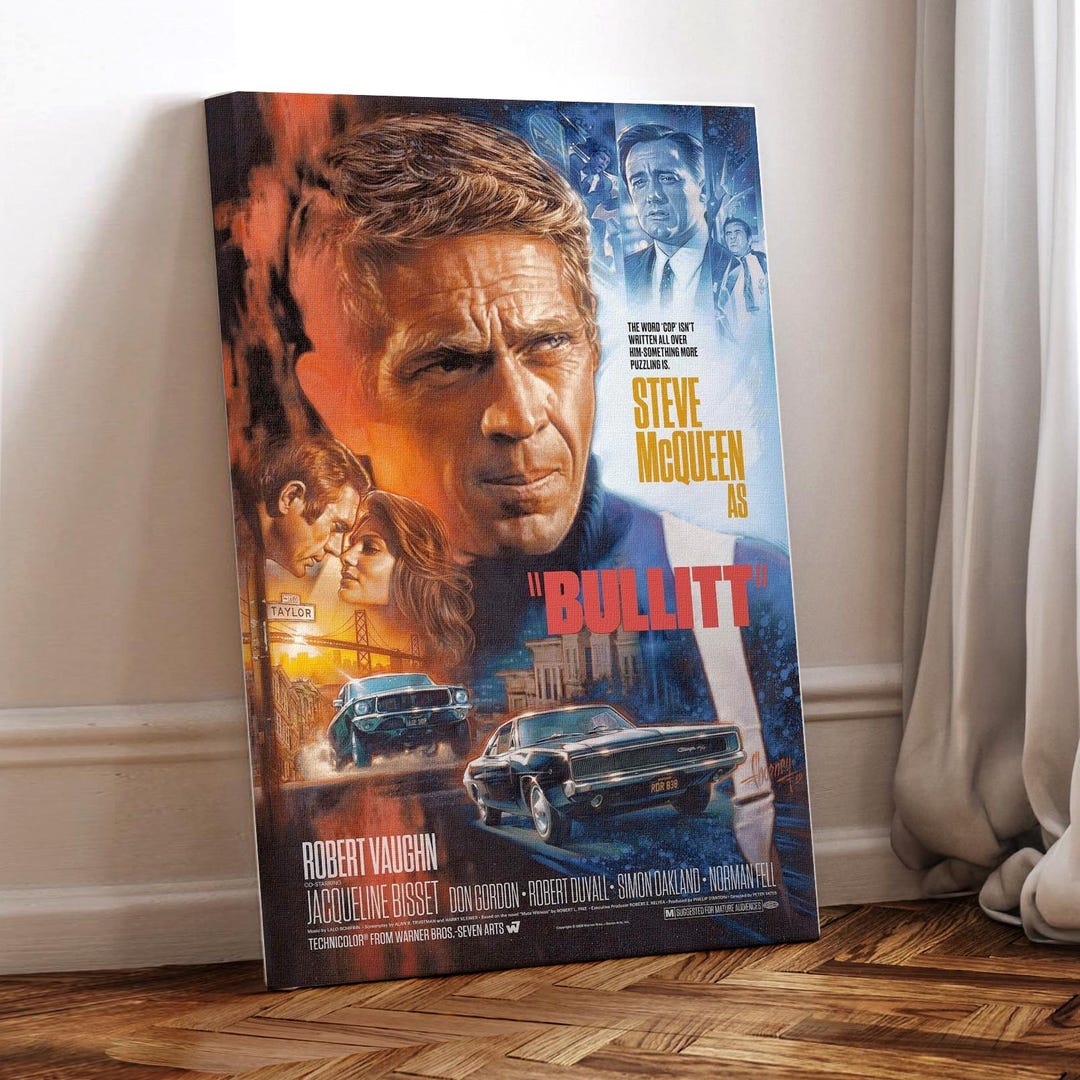 Bullitt Movie Poster, Wrapped Canvas, Art Poster for Gift,room Decor ...