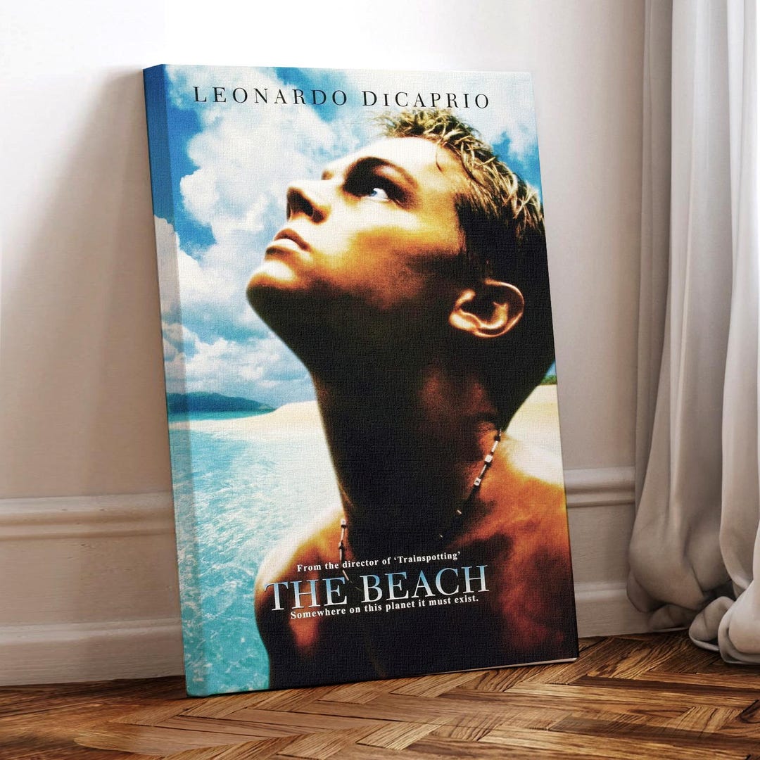 The Beach Leonardo Dicaprio Classic Movie Poster, Wrapped Canvas, Art ...