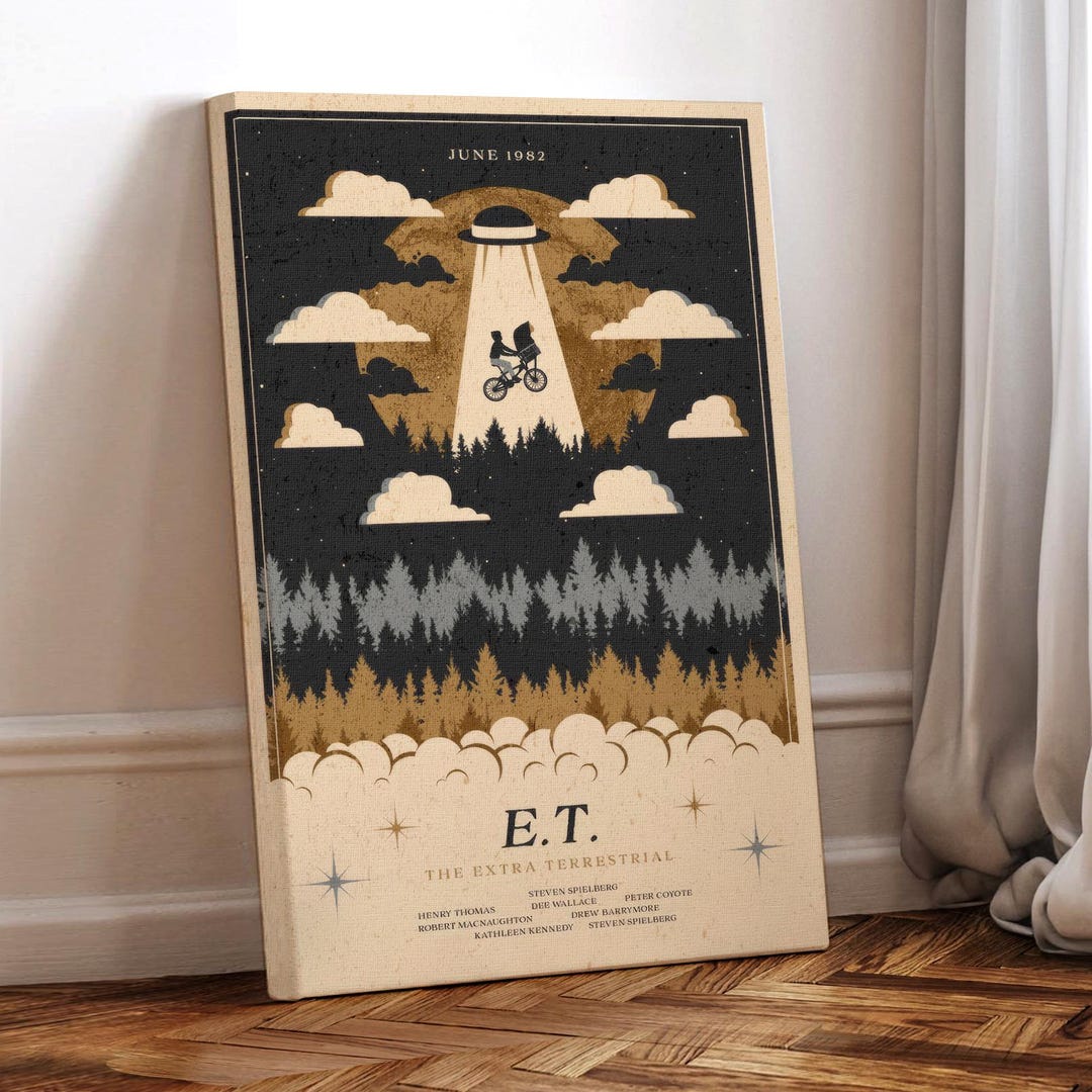 E.T. Movie Poster: Extra-terrestrial Canvas Wall Art - Etsy