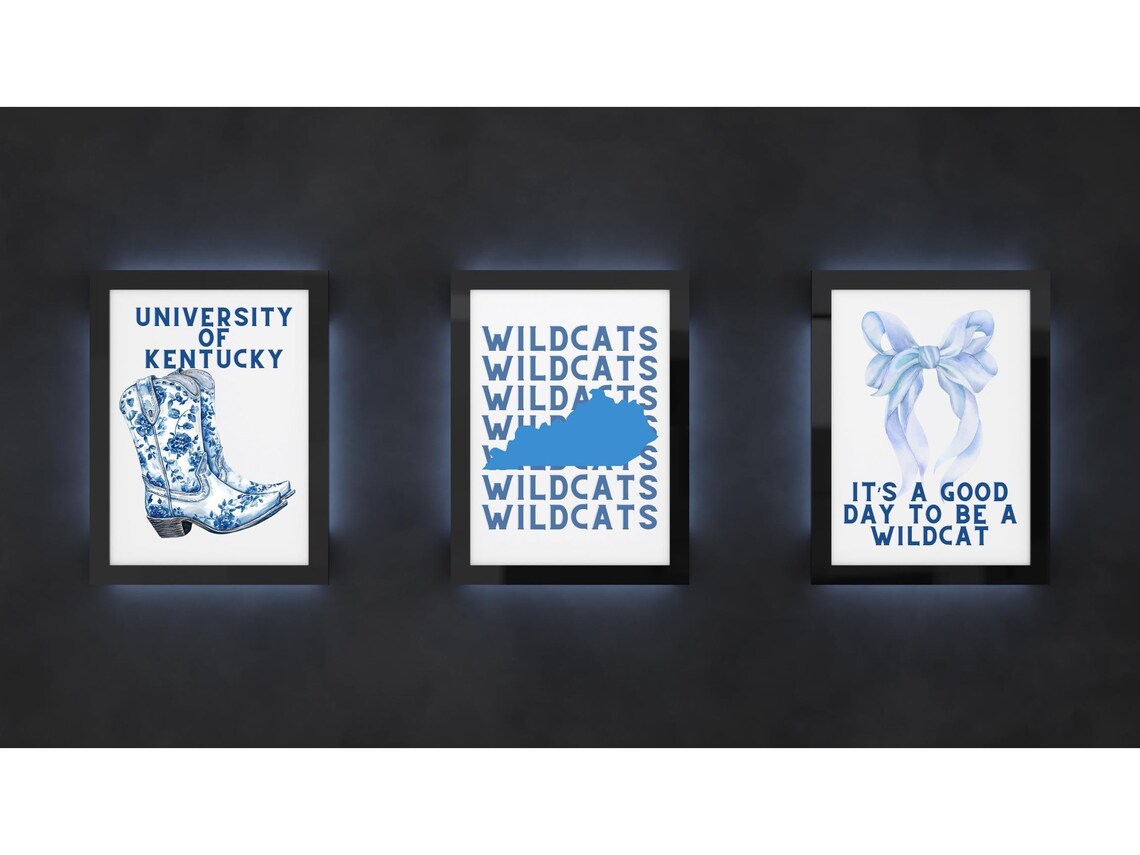 University of Kentucky - Dorm Wall Decor - Set of 3 - Etsy