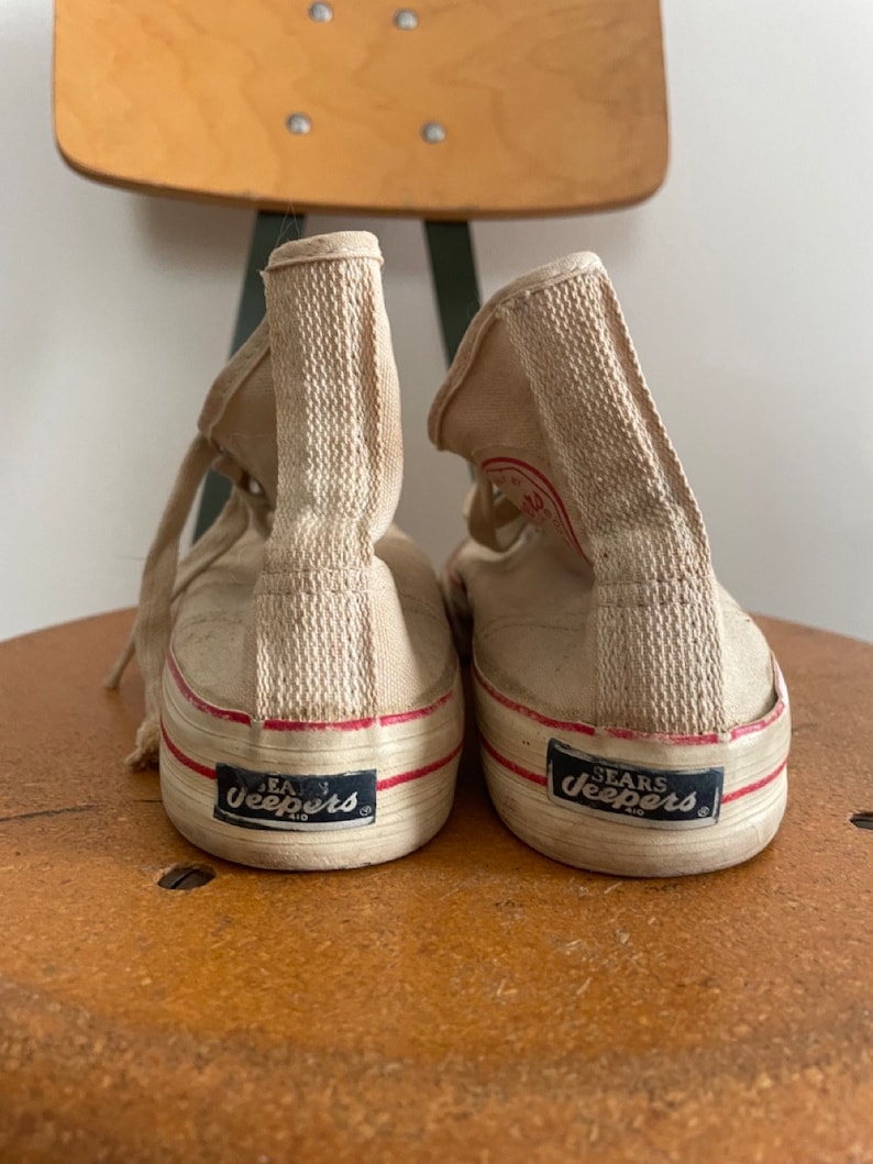 Vintage 1960s Sears Jeepers Canvas Basketball Shoes Size 5.5 Mens, 7.5 ...