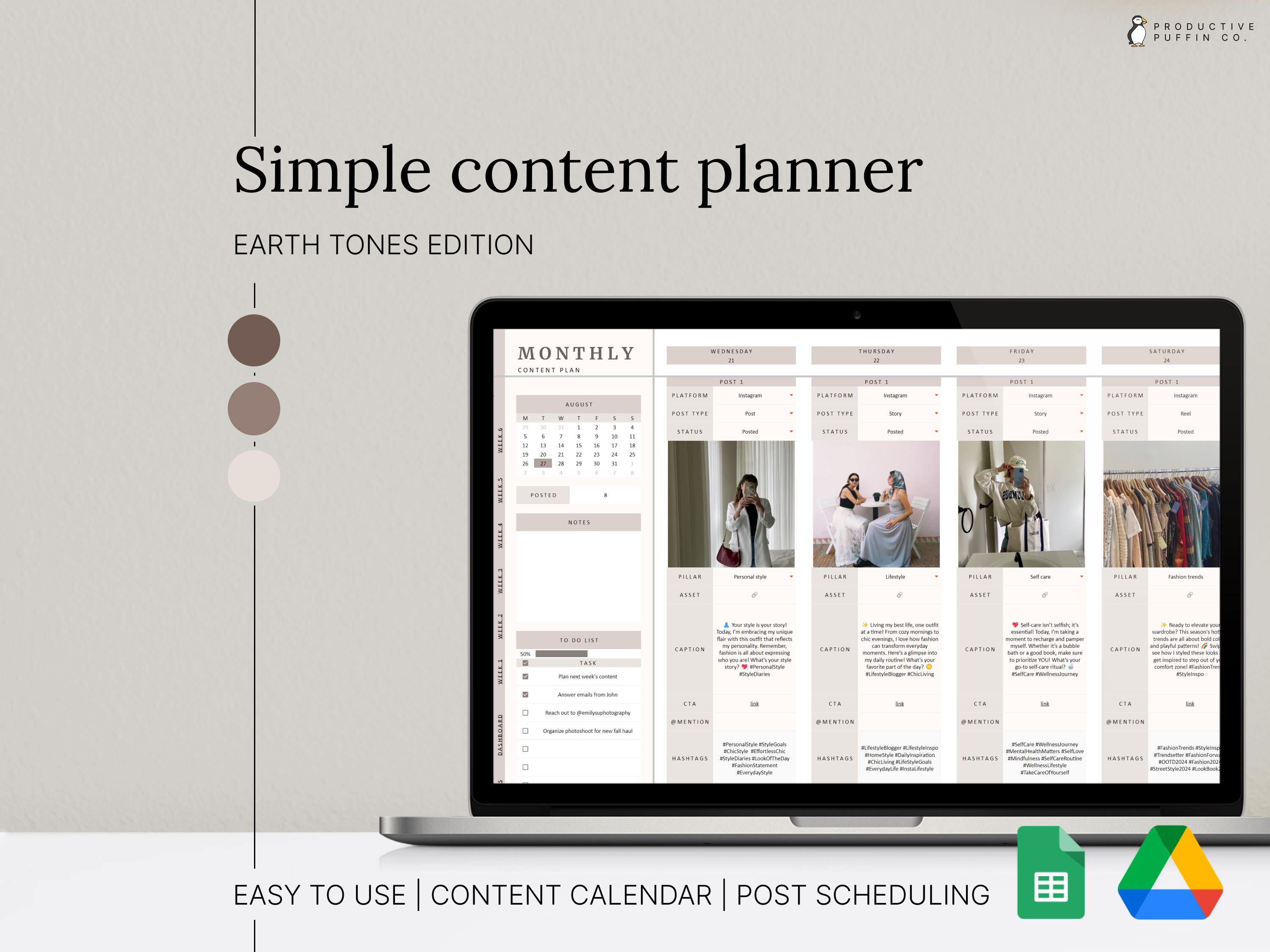 Social Media Content Planner: Google Sheets Template (digital Download ...