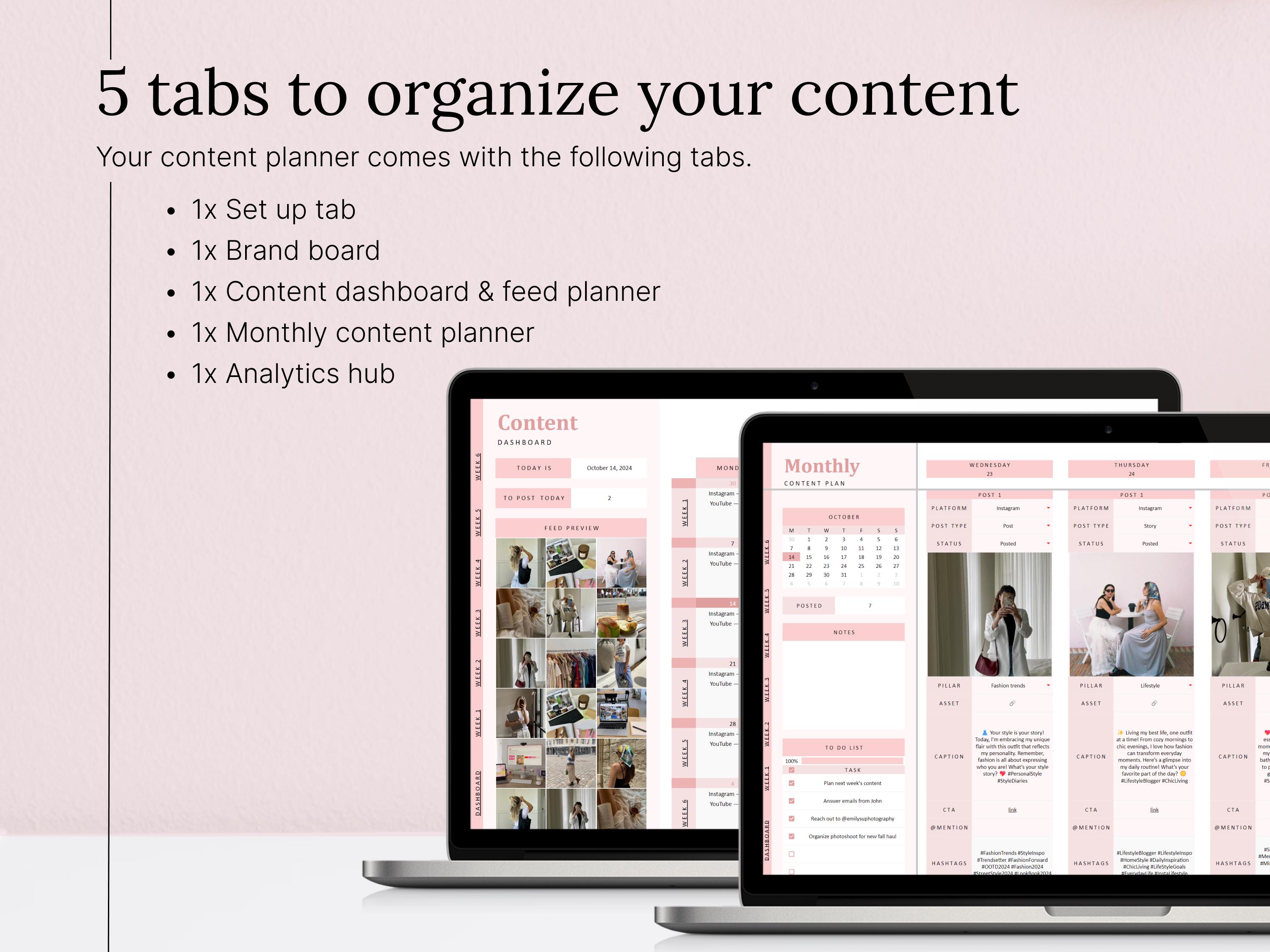 Social Media Content Planner Google Sheets Spreadsheet Template | Blush ...