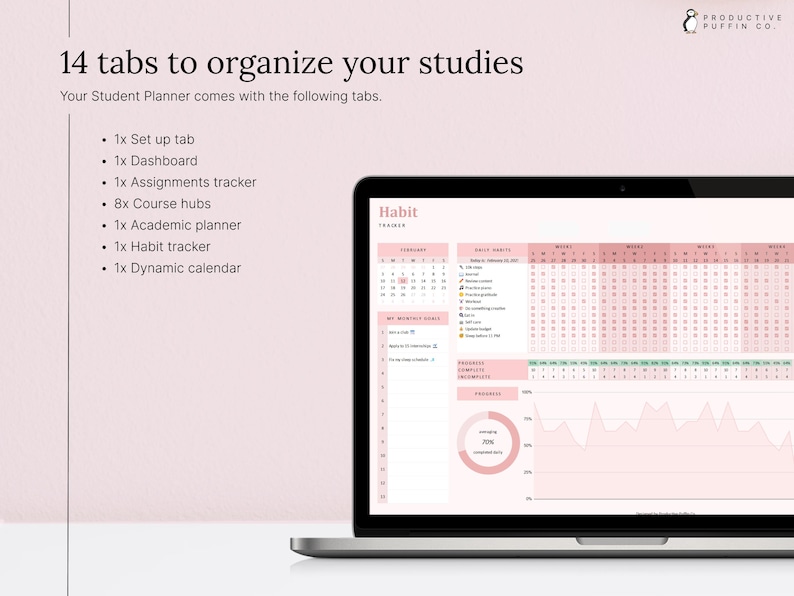 Student Planner Spreadsheet Template Google Sheet | Blush Pink Assignment Tracker Degree Planner ...