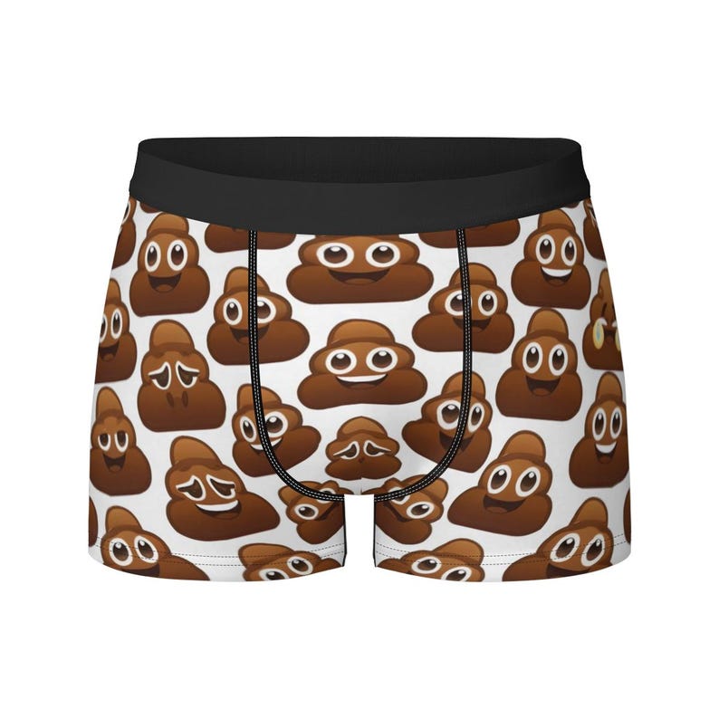Mens Underwear Adorable Poop Emoji Print Briefs, Unique and Comfy ...