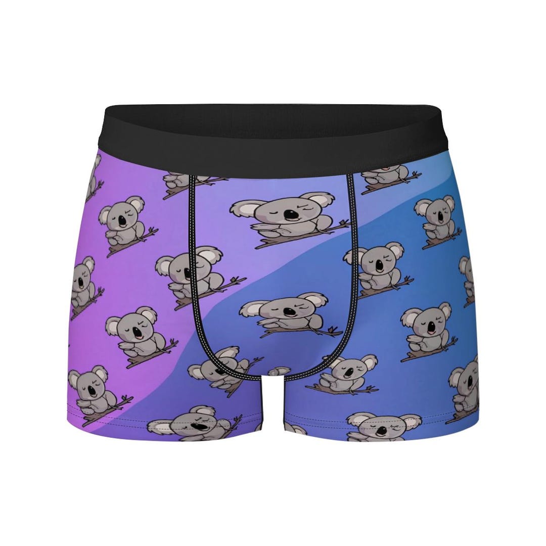 Mens Underwear - Adorable Koala Print Boxer Briefs for Comfortable ...