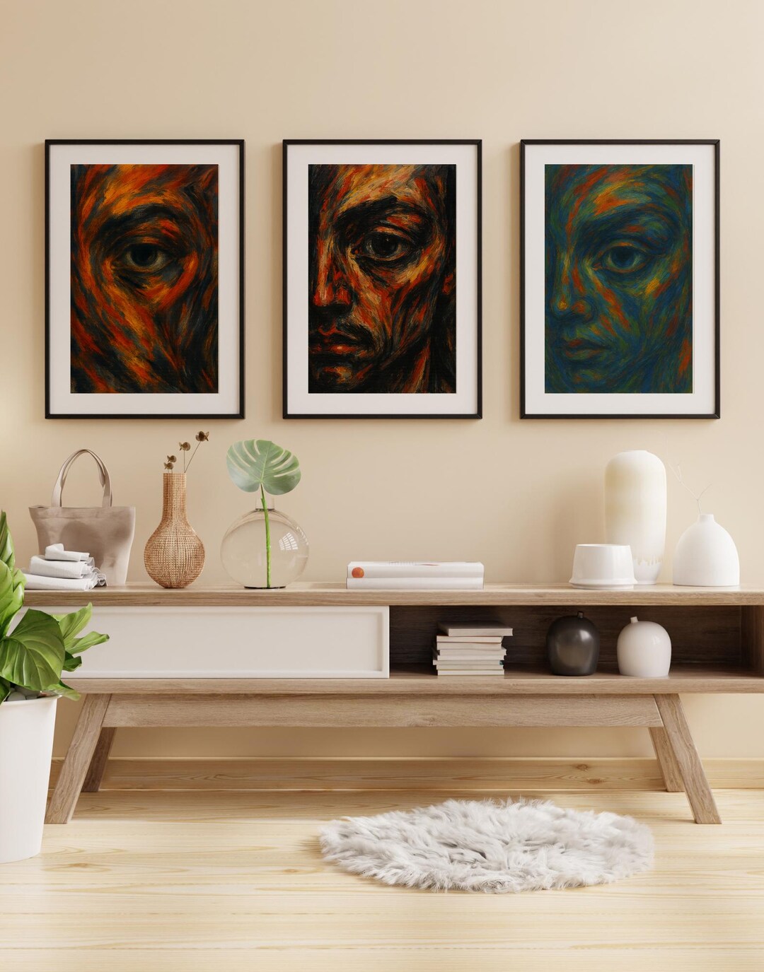 Expressionist Eye Art PNG Bundle: Abstract Emotional Face Paintings ...
