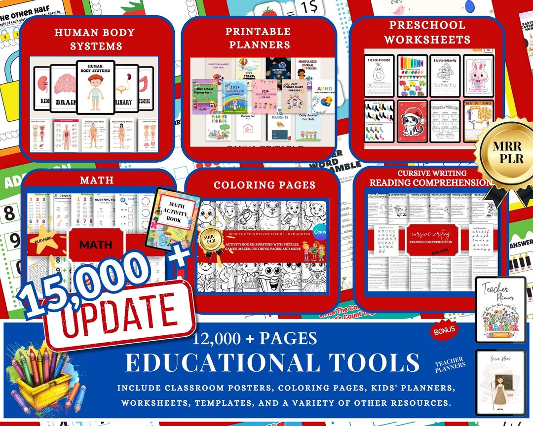 Mega Bundle Learning Resources for Prek - 3rd Grade With Master Resell ...