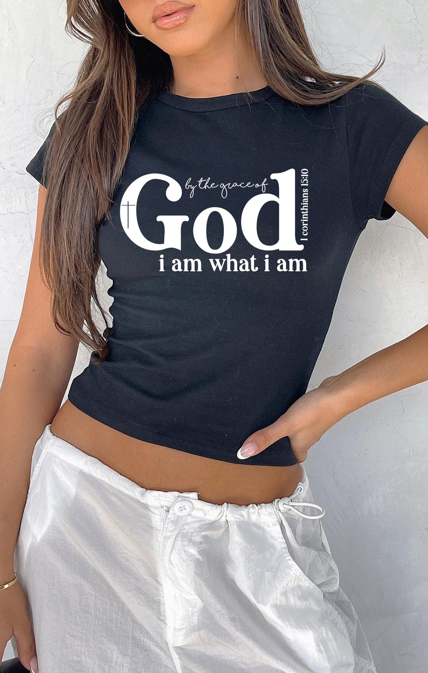 By the Grace of God Crop Top, Aesthetic Christian 90's Baby Tee for ...