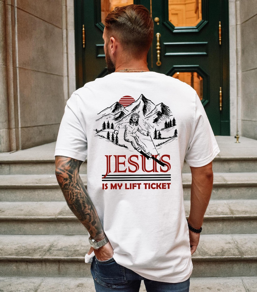 Jesus is My Lift Ticket Shirt, Snow Mountain Graphic Sweatshirt ...