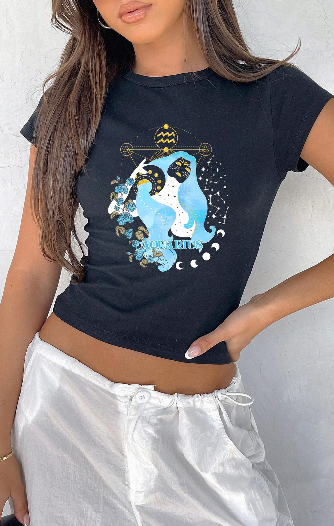 Aquarius Zodiac Crop Top, Aquarius Horoscope Tank Top, Astrology Lover ...