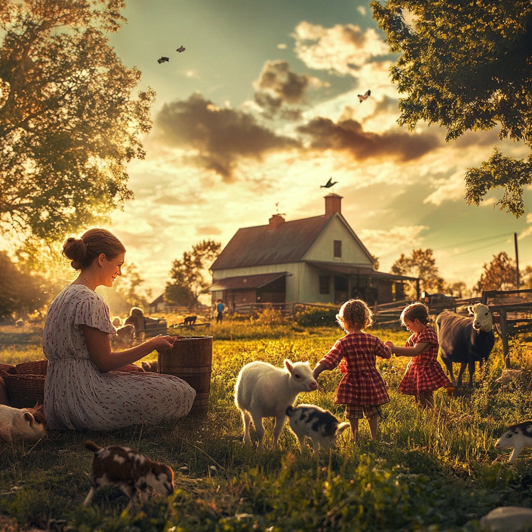 Nostalgic Farm Life Photo: Family, Animals, Nature - Etsy