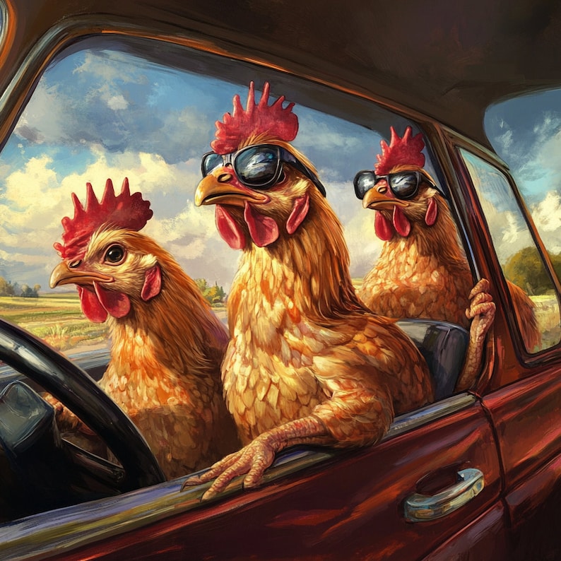 Chickens Doing Chores Digital Items - Etsy