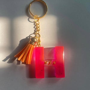 Resin Letter Keychains | Bag Charms | Keyrings | Christmas Gift ...