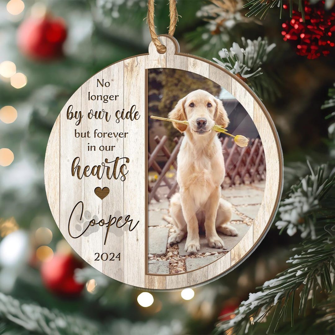 Custom Dog Memorial Ornament: Wood & Acrylic Photo Keepsake - Etsy