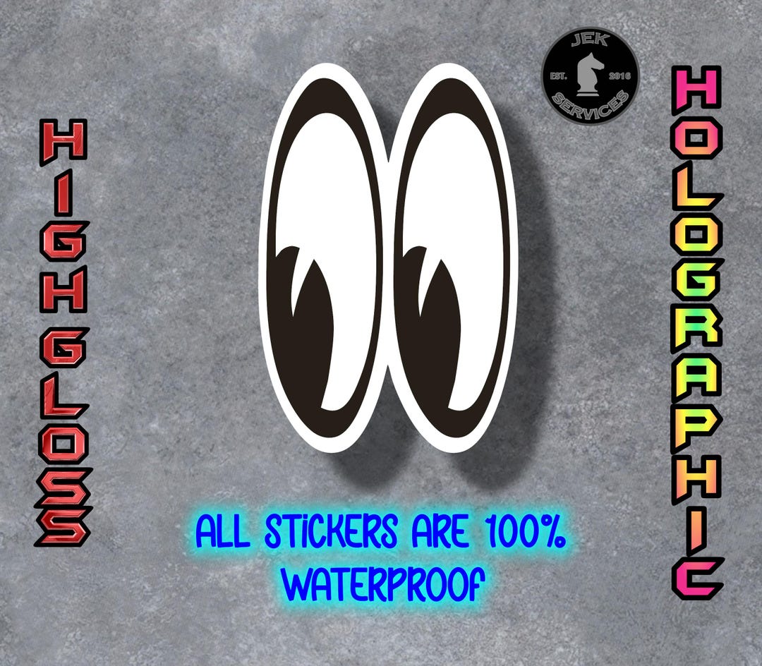 Moon Eyes Waterproof Sticker Decal for Water Bottles & Laptops select ...