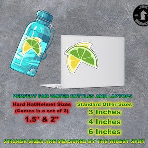 Lemon and Lime Waterproof Sticker Decal for Water Bottles & Laptops ...