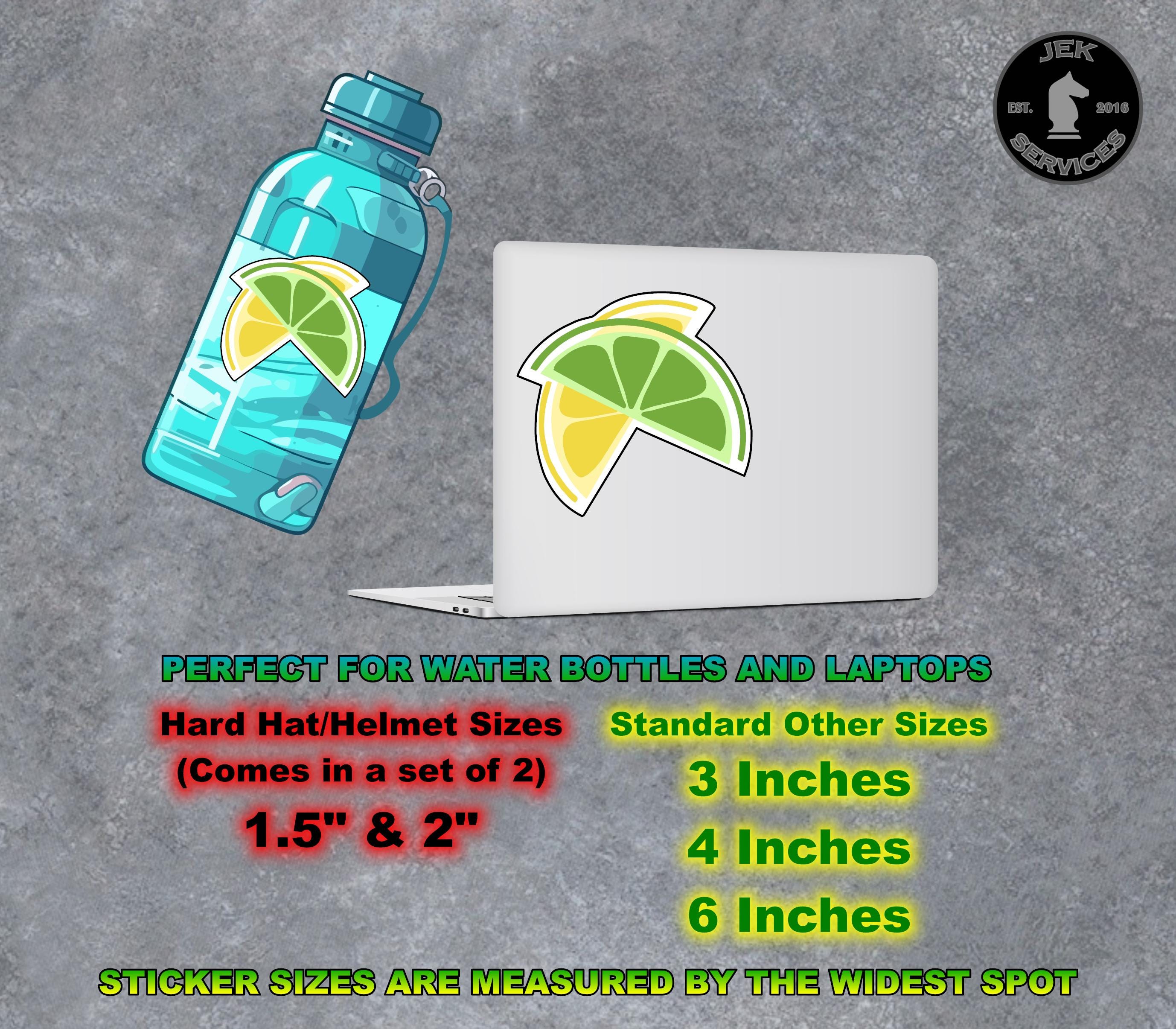 Lemon and Lime Waterproof Sticker Decal for Water Bottles & Laptops ...