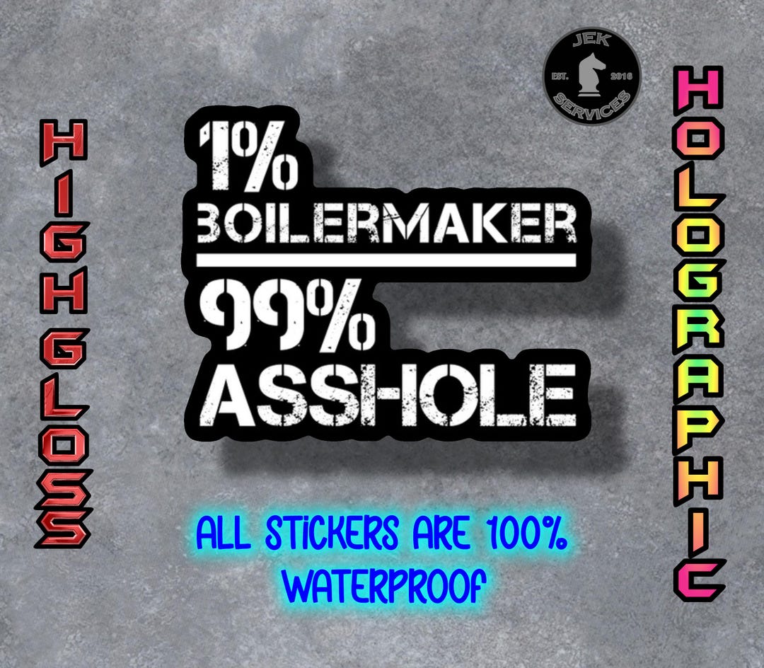 1% Boilermaker Waterproof Sticker Decal for Hard Hats, Water Bottles ...