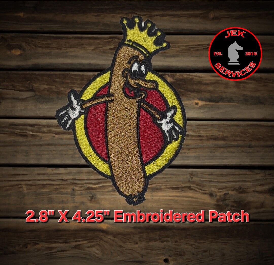 Wiener King Embroidered Hot Dog Morale Patch - Etsy