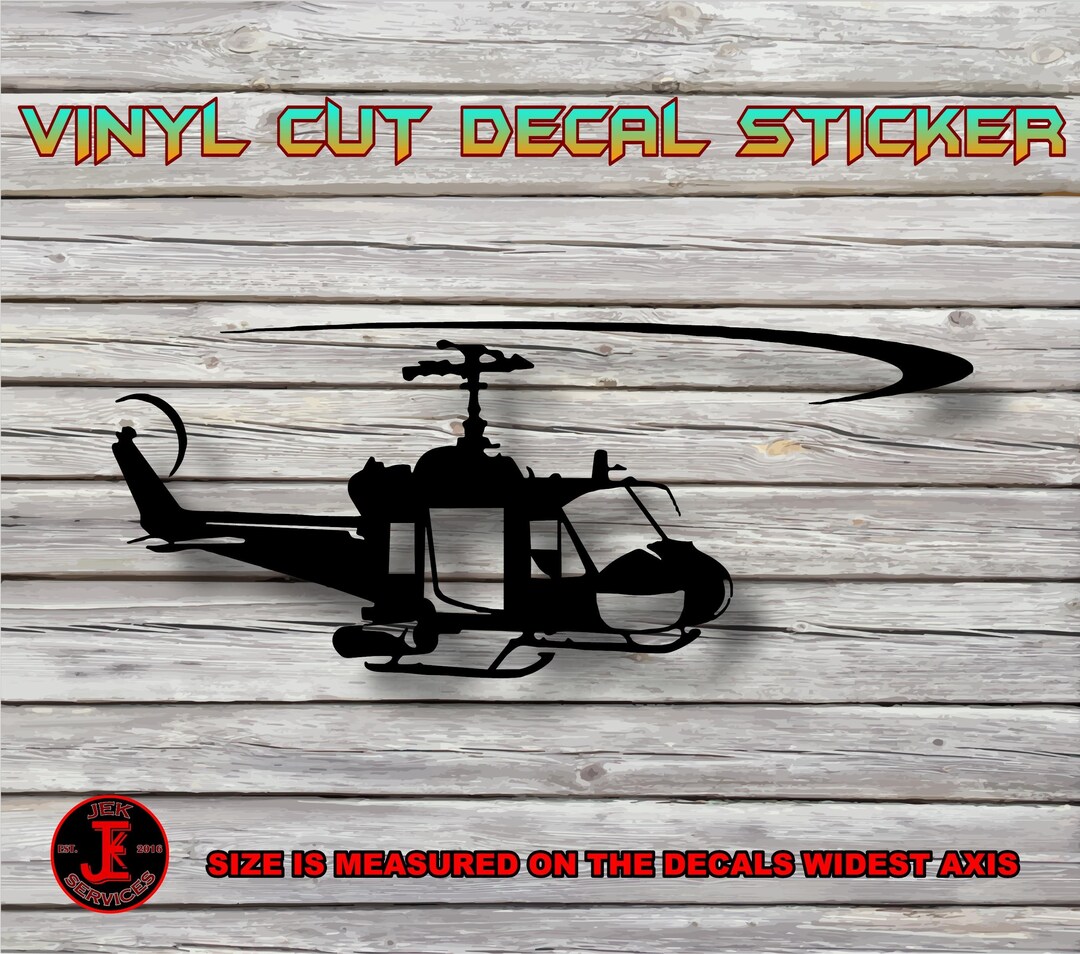 Huey Helicopter Vinyl Cut Sticker Decal for Cars, Trucks, or Outside ...