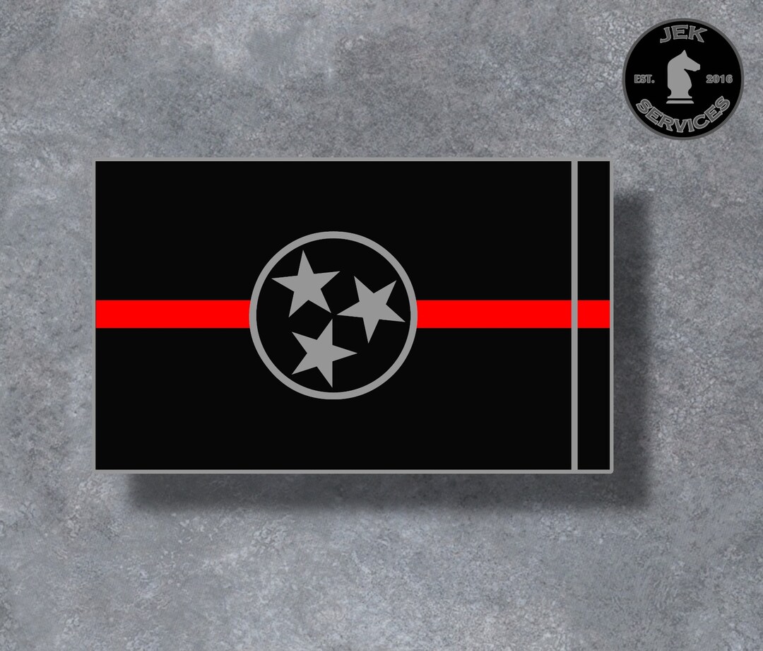 Tennessee Thin Red Line Flag Sticker select Your Size - Etsy