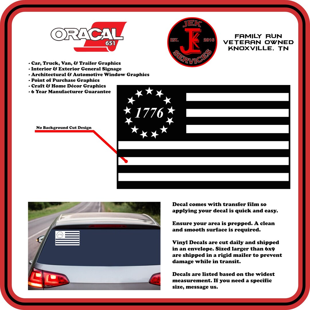 1776 Colonial Betsy Ross Flag Vinyl Cut Sticker Decal for Cars, Trucks ...