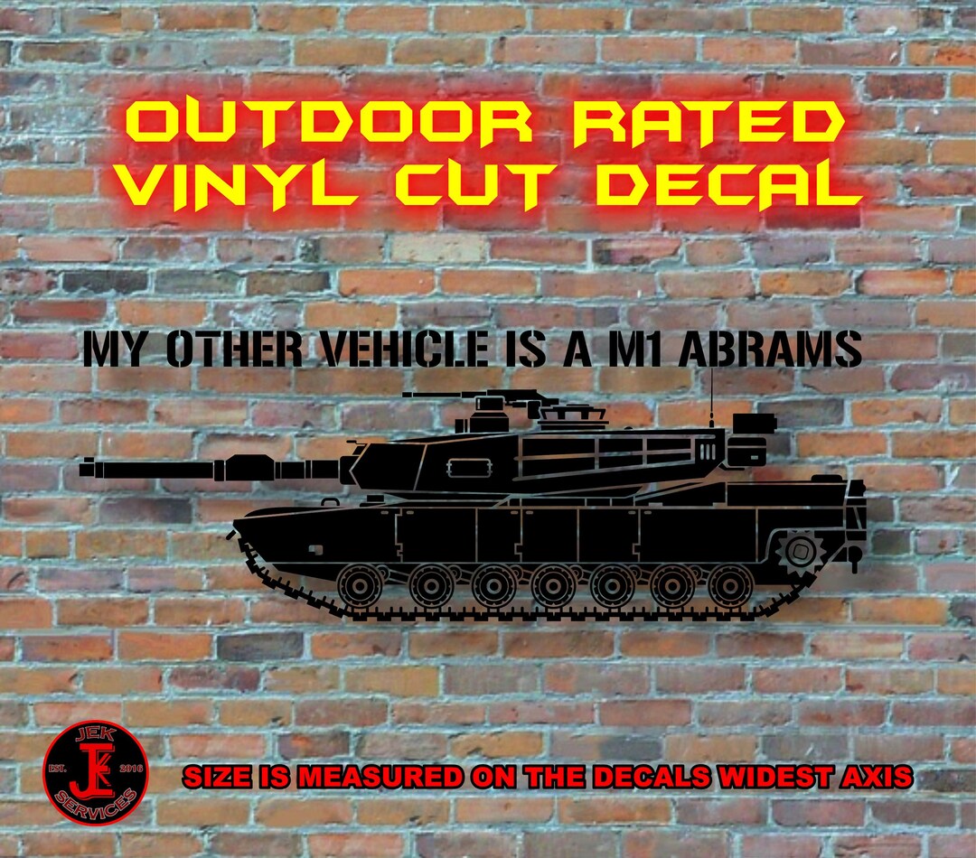 M1 Abrams Tank Veteran Vinyl Decal for Car, Truck, or Window 14 Inches ...
