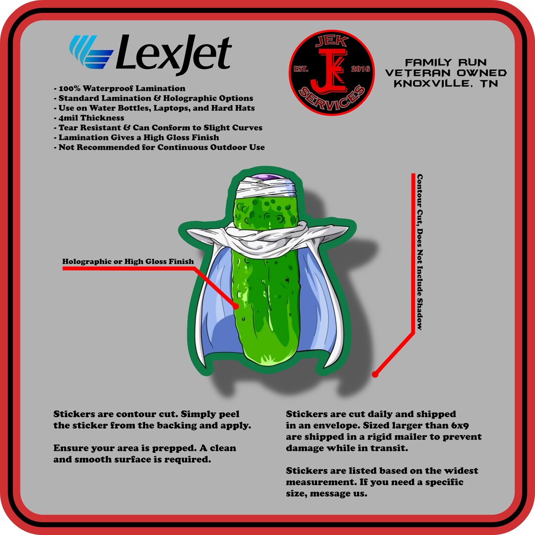 Pickle-o DBZ Waterproof Sticker Decal for Water Bottles & Laptops ...