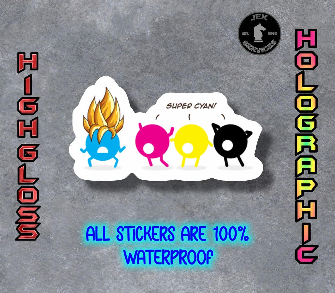 Super Cyan Anime Super Saiyan Waterproof Sticker Decal for Water ...