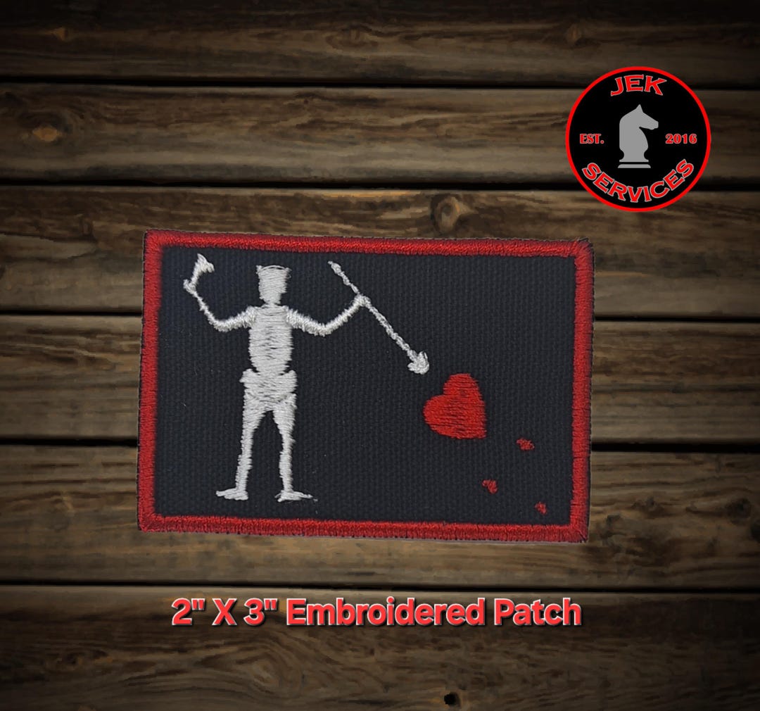 Edward Teach Blackbeard Flag Embroidered Patch - Etsy