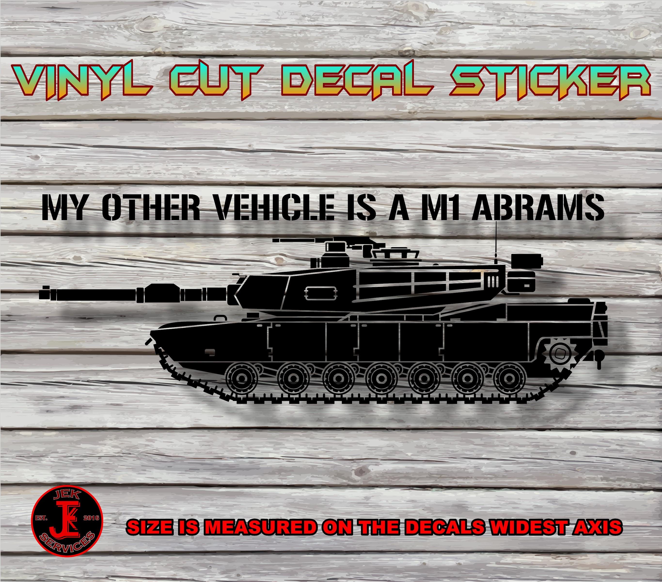 M1 Abrams Tank, Veteran Vinyl Cut Sticker Decal for Cars, Trucks, or ...