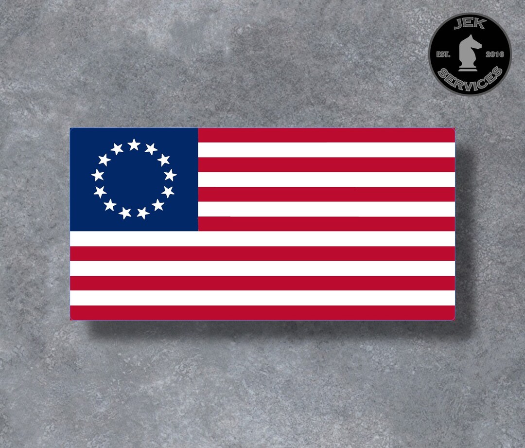 Betsy Ross American Flag Waterproof Sticker Decal for Water Bottles ...