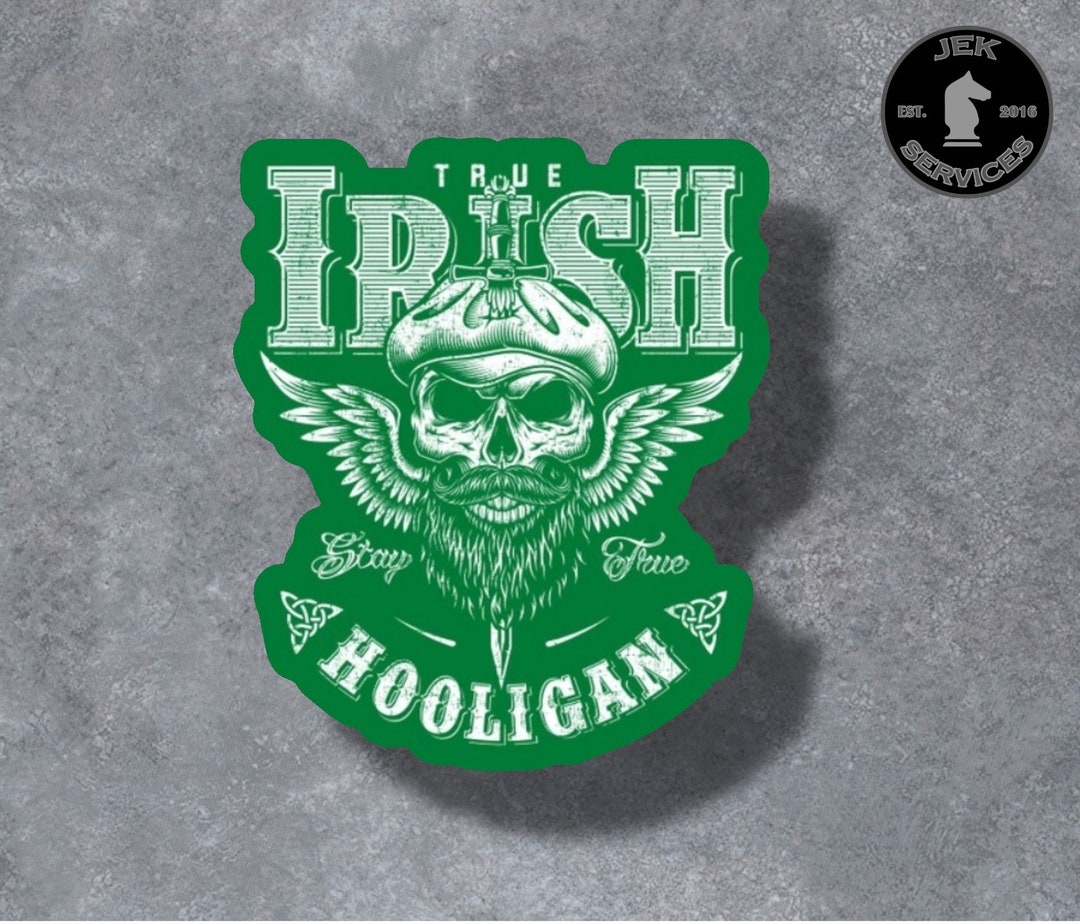 Irish Hooligan Waterproof Sticker Decal for Water Bottles & Laptops ...