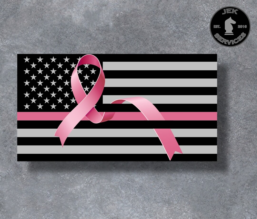 Thin Pink Line Flag Breast Cancer Sticker select Your Size - Etsy
