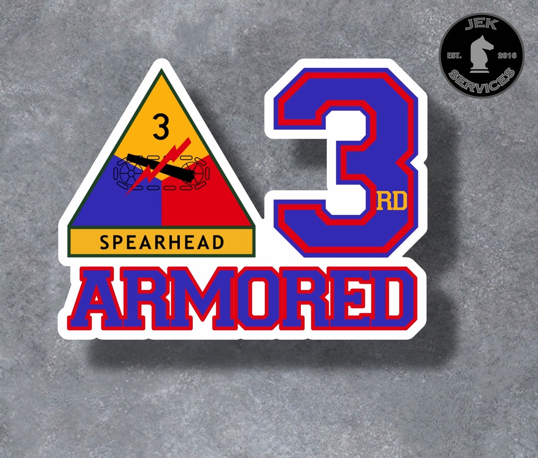 3rd Armored Division Varsity Style Spearhead Sticker Decal select Your ...