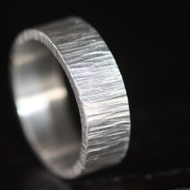 Palladium Sterling Band Hand Forged Ring - Etsy