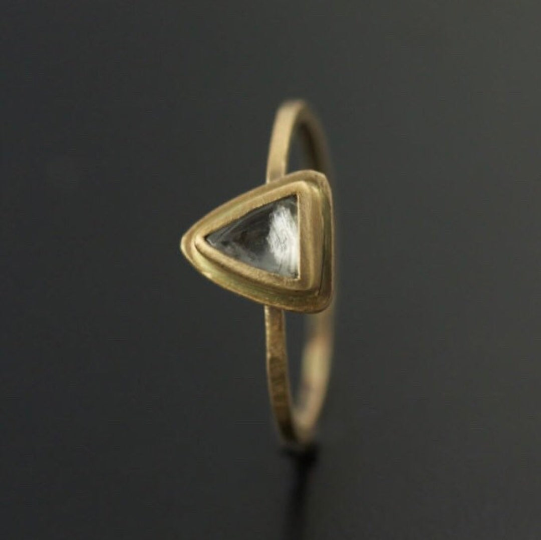 Uncut Macle Diamond in 14k Yellow Gold - Etsy