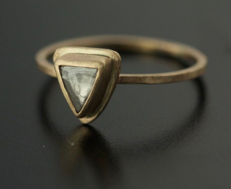 Uncut Macle Diamond in 14k Yellow Gold - Etsy