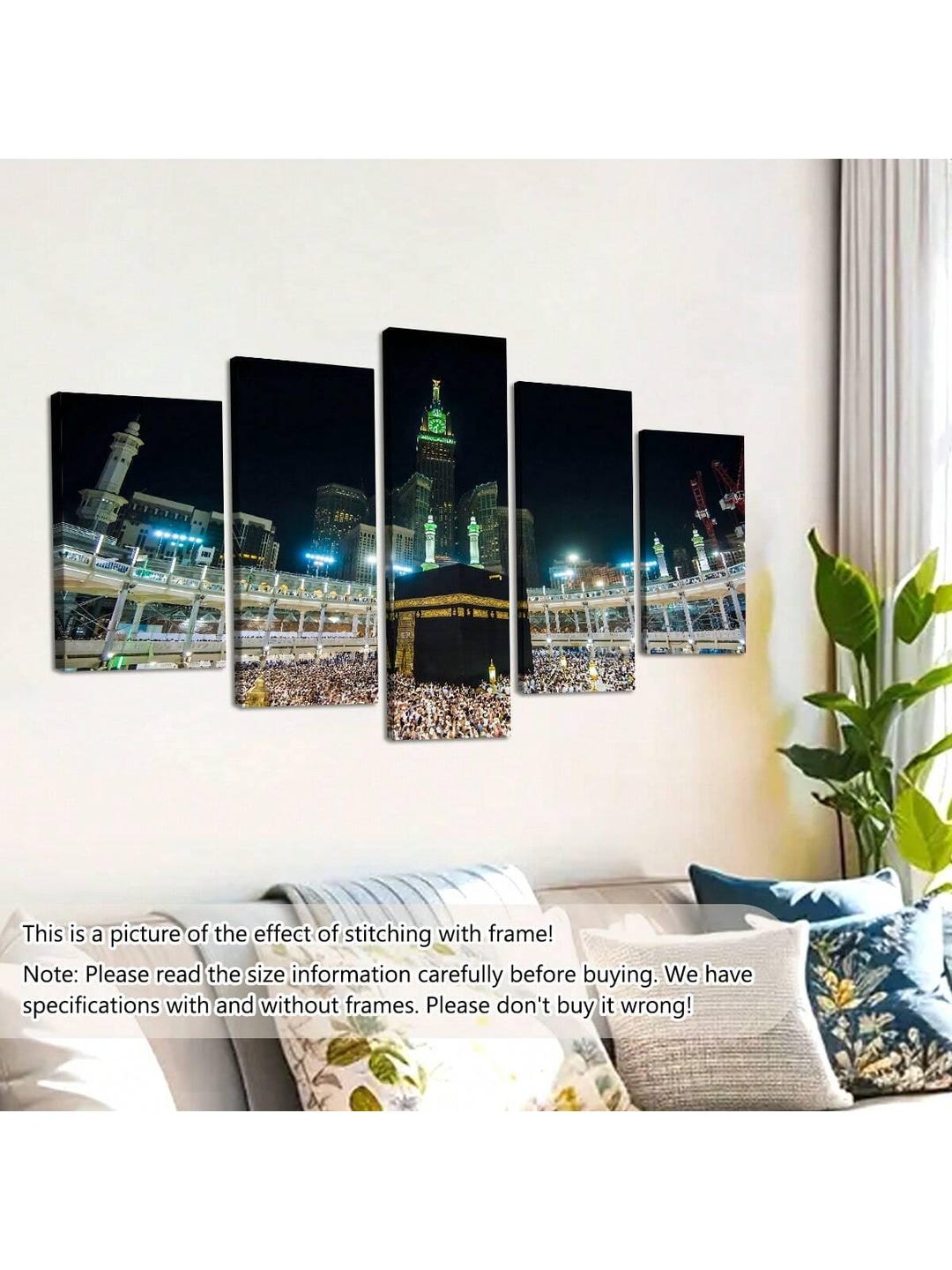 Art 5pcs/set Kaba Canvas Painting Wall Art, Islamic Pilgrimage ...