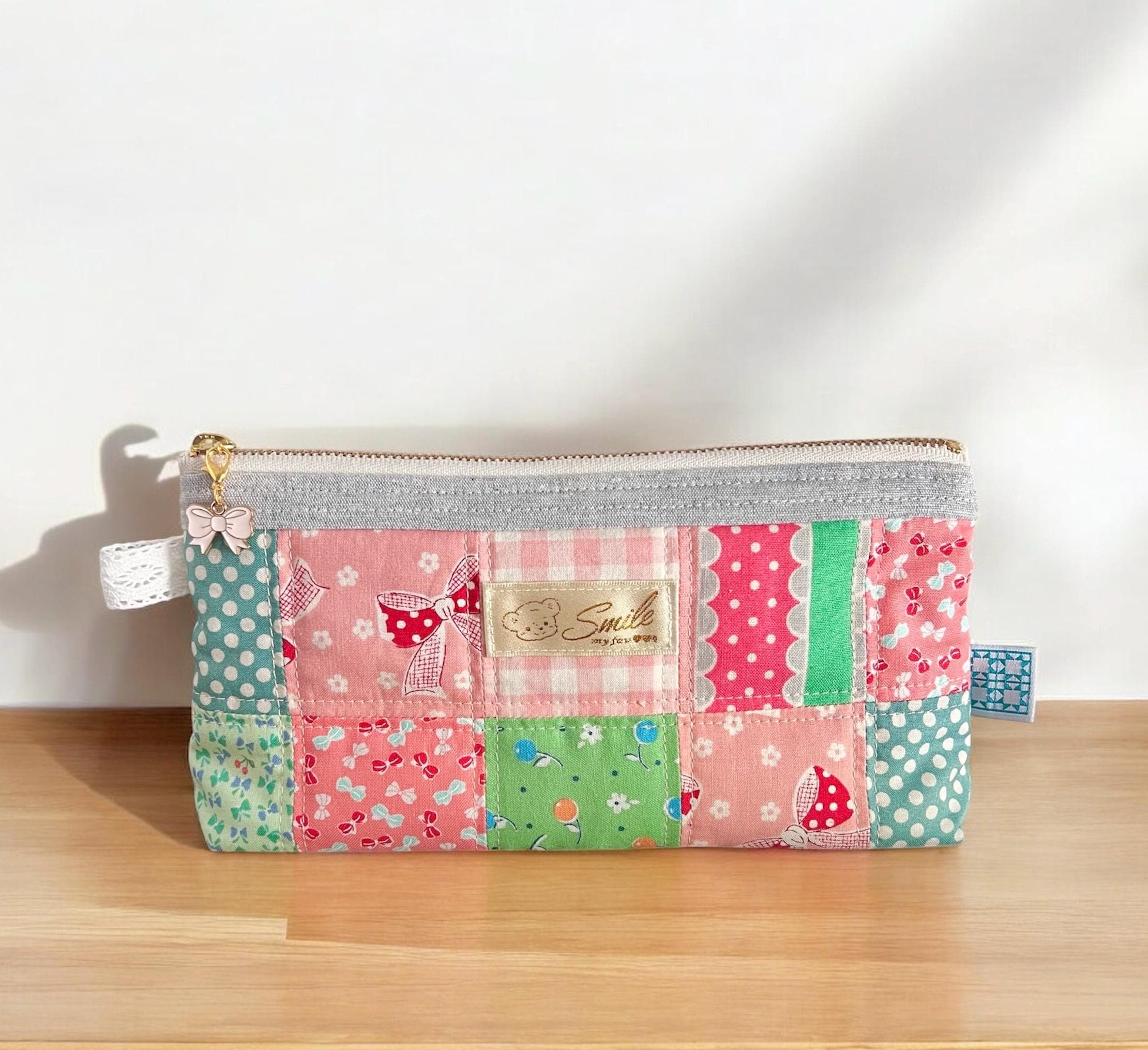 Patchwork Quilted Pencil Case / Handmade Zipper Pouch / Cosmetic Pouch ...