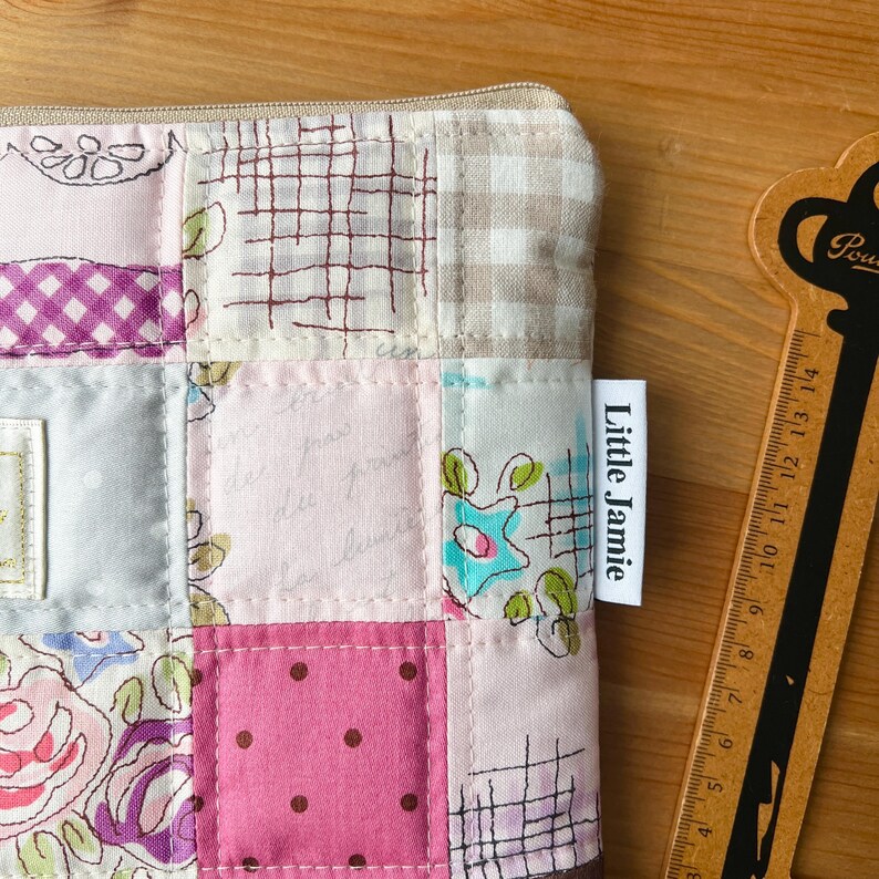 Quilted iPad Sleeve / Handmade Book Cover / iPad Case / Large Pouch ...