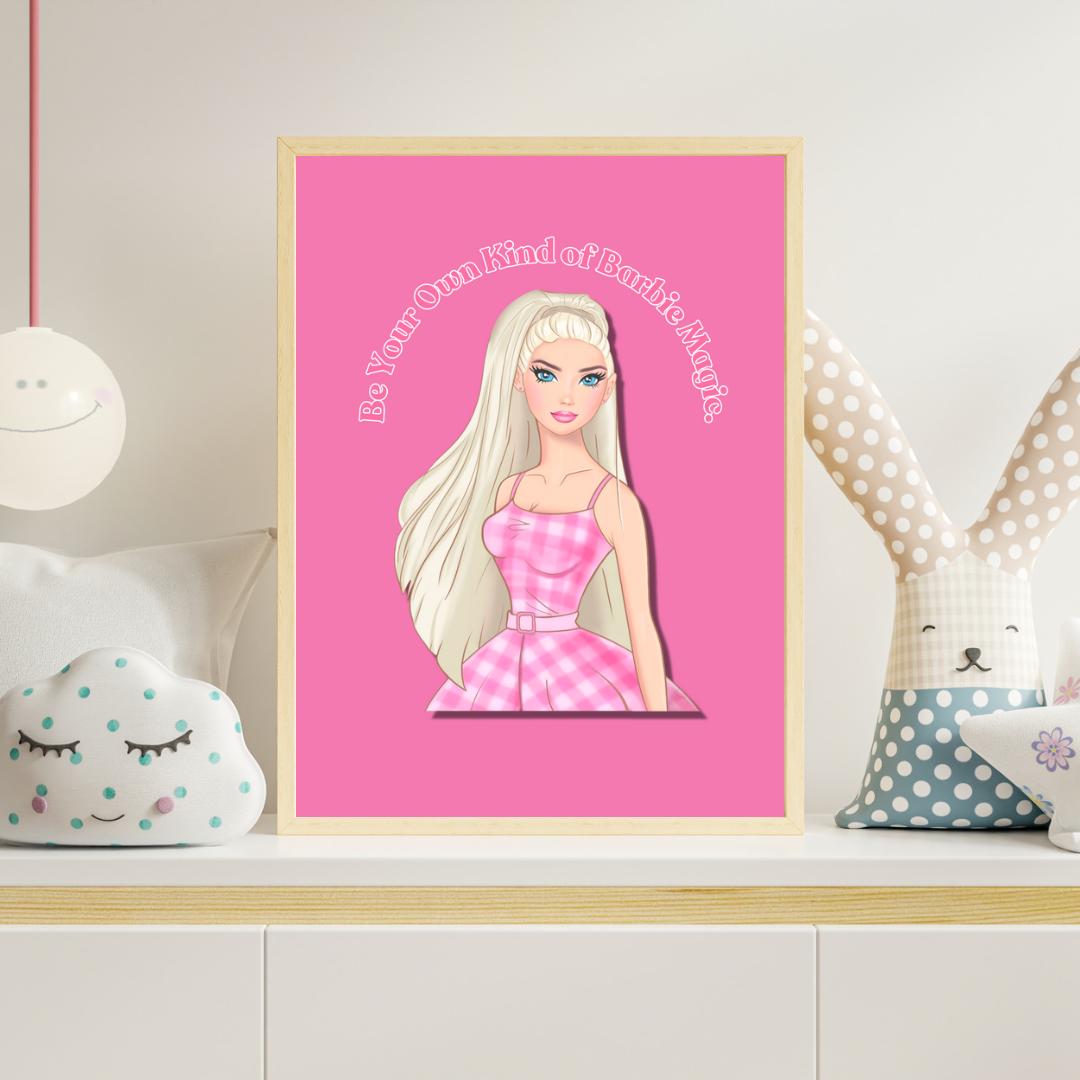 Barbie Inspired Prints Barbie Wall Art Barby Wall Art Pink Barbi Wall ...