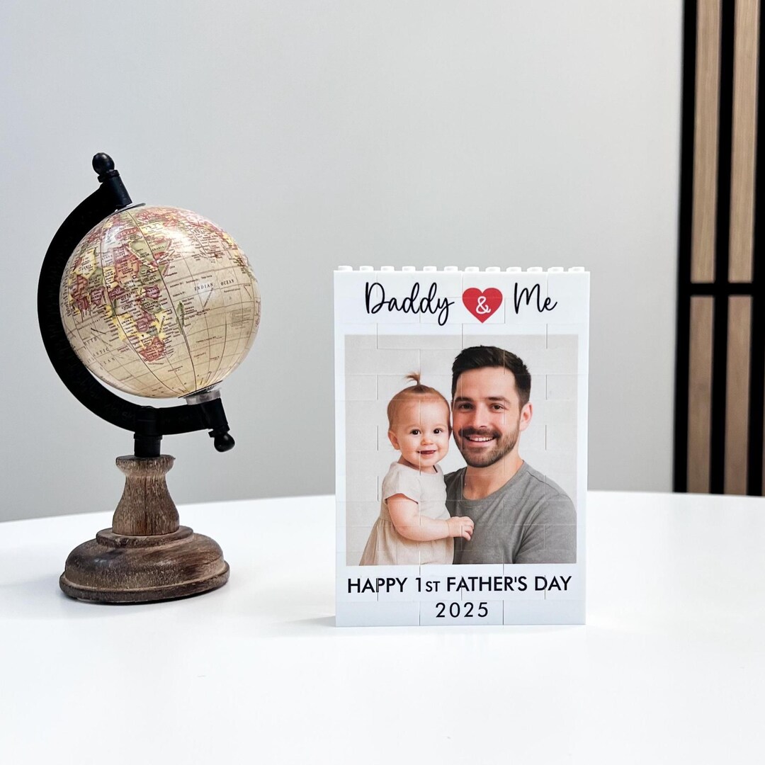 Personalized Daddy and Me Brick Photo Block, Fathers Day Gift, Gift for ...
