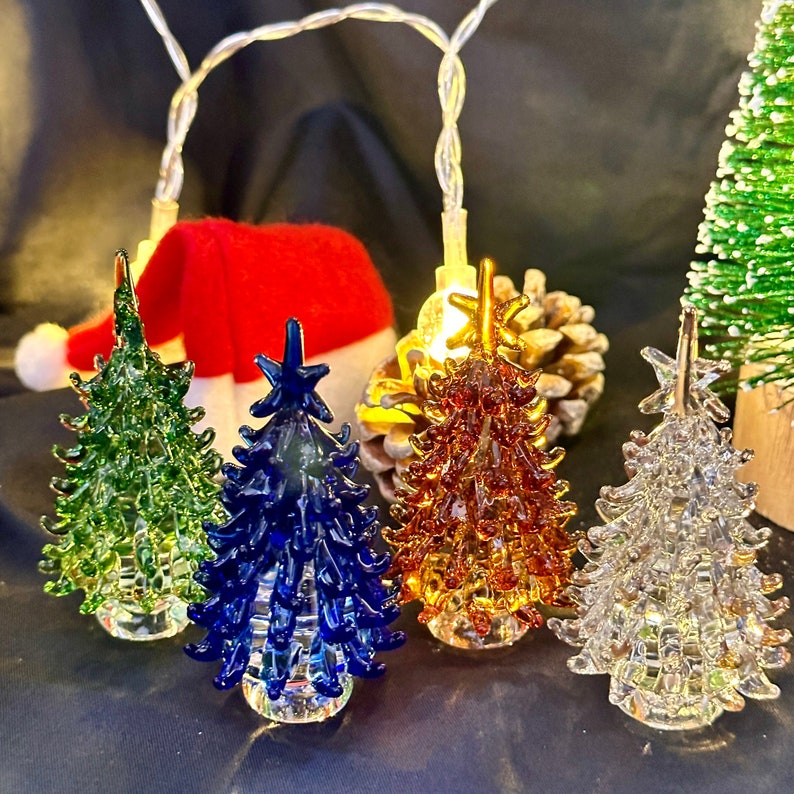 Custom Handmade Stained Glass Christmas Trees, Glass Miniature ...