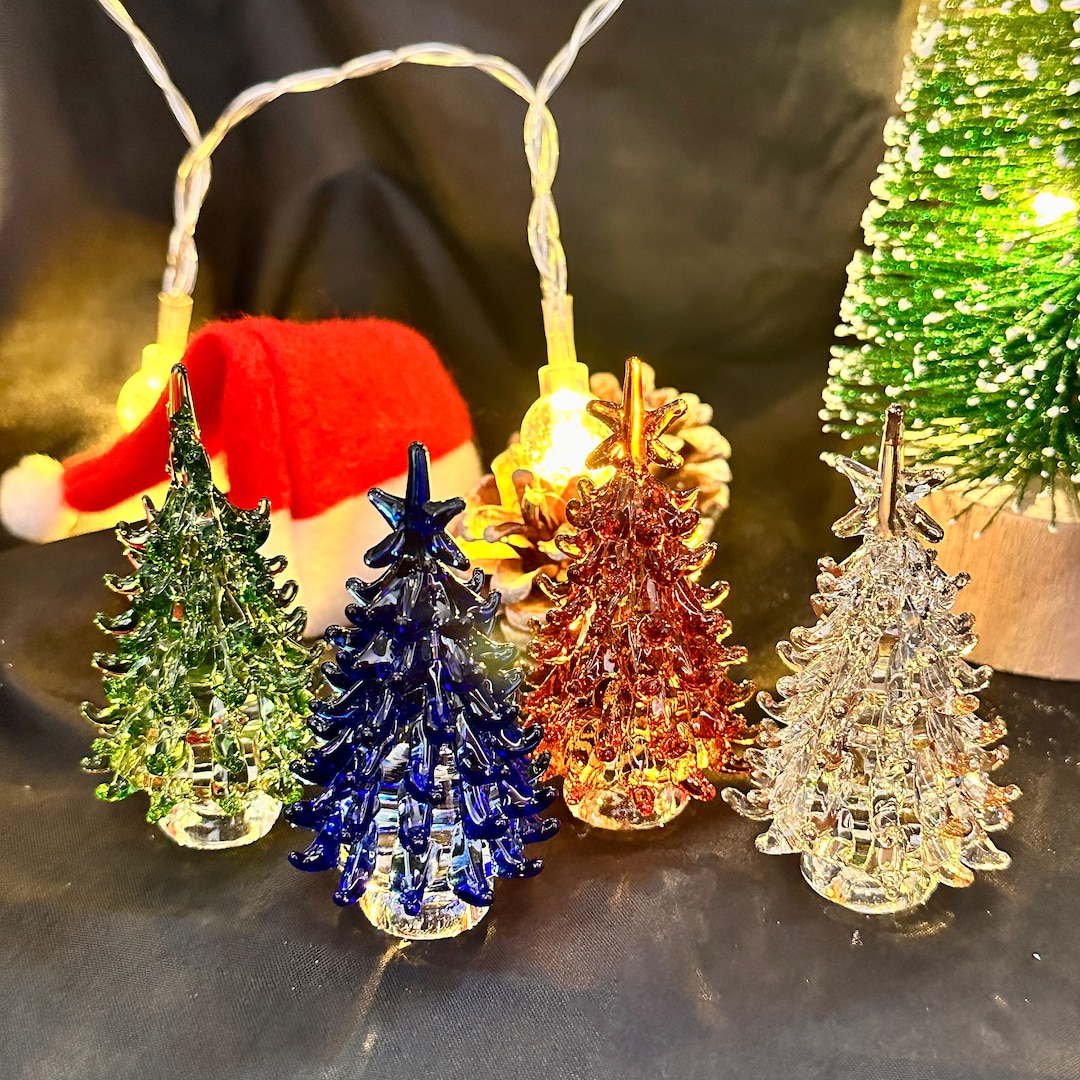 Custom Handmade Stained Glass Christmas Trees, Glass Miniature ...