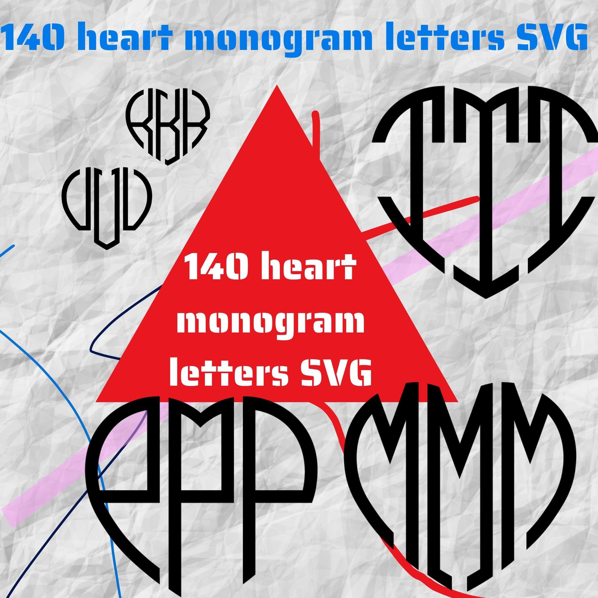 Heart Monogram Font SVG Customizable Heart Monogram Font, Cricut and ...