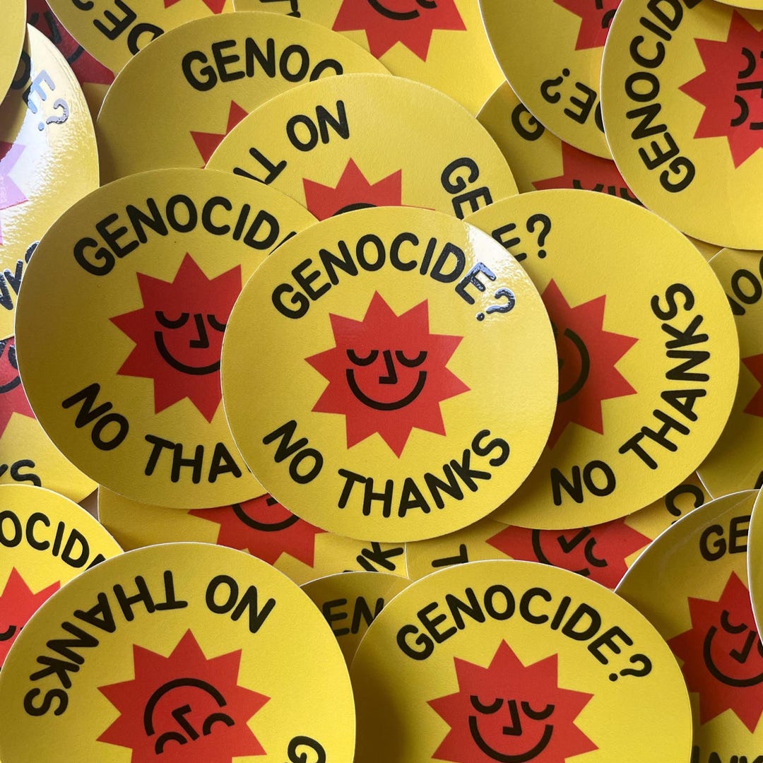 Genocide? No Thanks Kiss-cut Sticker - Palestine Solidarity, Pro ...